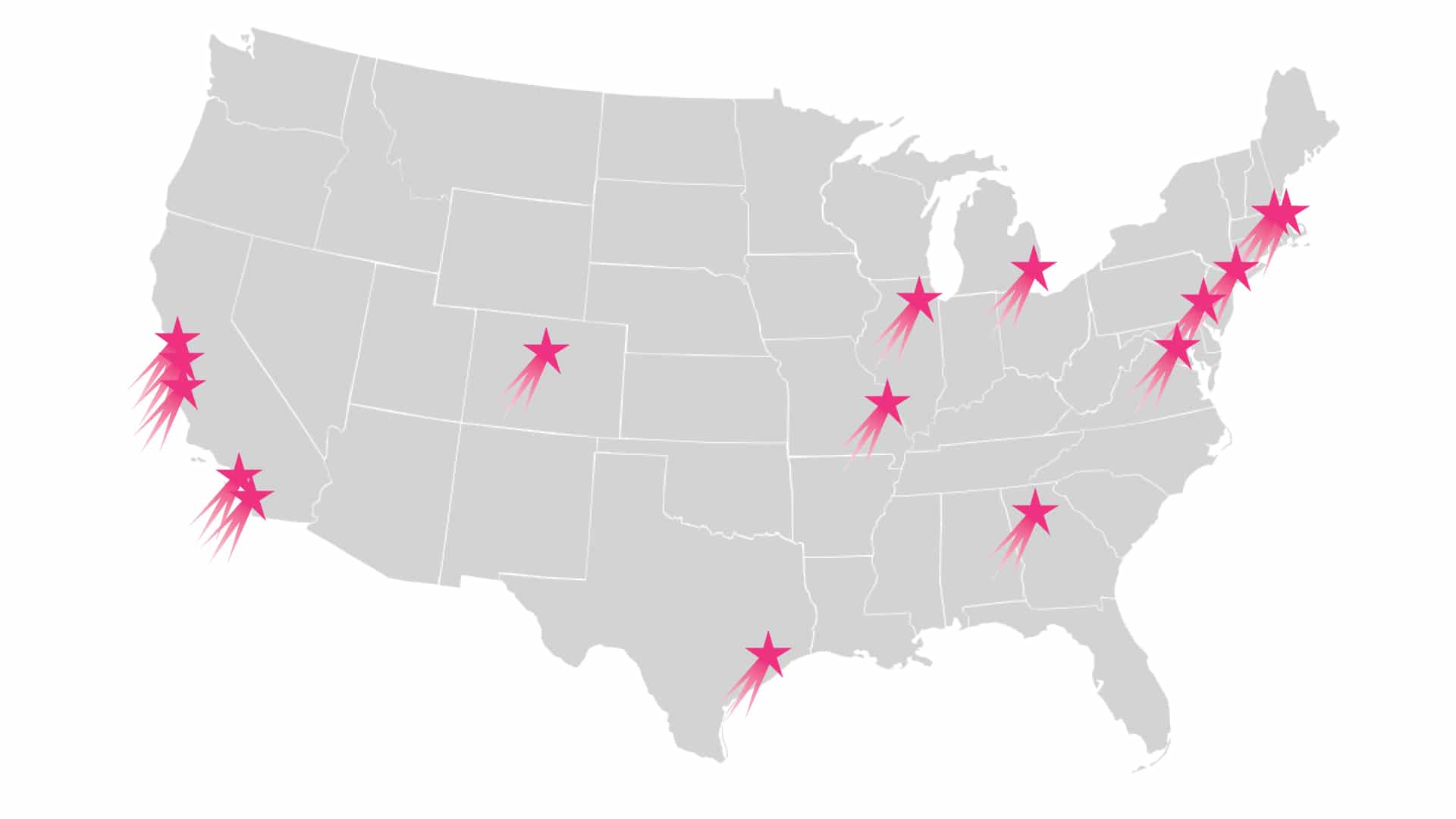 US Map With CG Film Sites - Career Girls