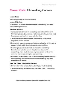 Filmmaking-Careers-Classroom-Lesson-Plan - Career Girls