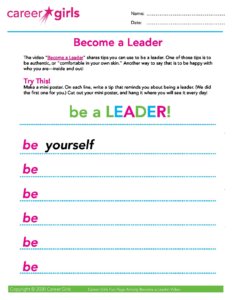 Become-A-Leader-Fun-Page-Activity - Career Girls