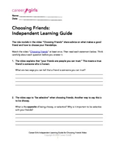 Choosing-Friends-Empowerment-Lesson-Discussion-Guide - Career Girls