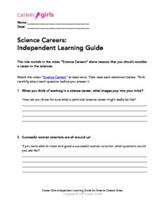 Science-Careers-Empowerment-Lesson-Discussion-Guide - Career Girls