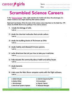 Science-Careers-Fun-Page-Activity - Career Girls