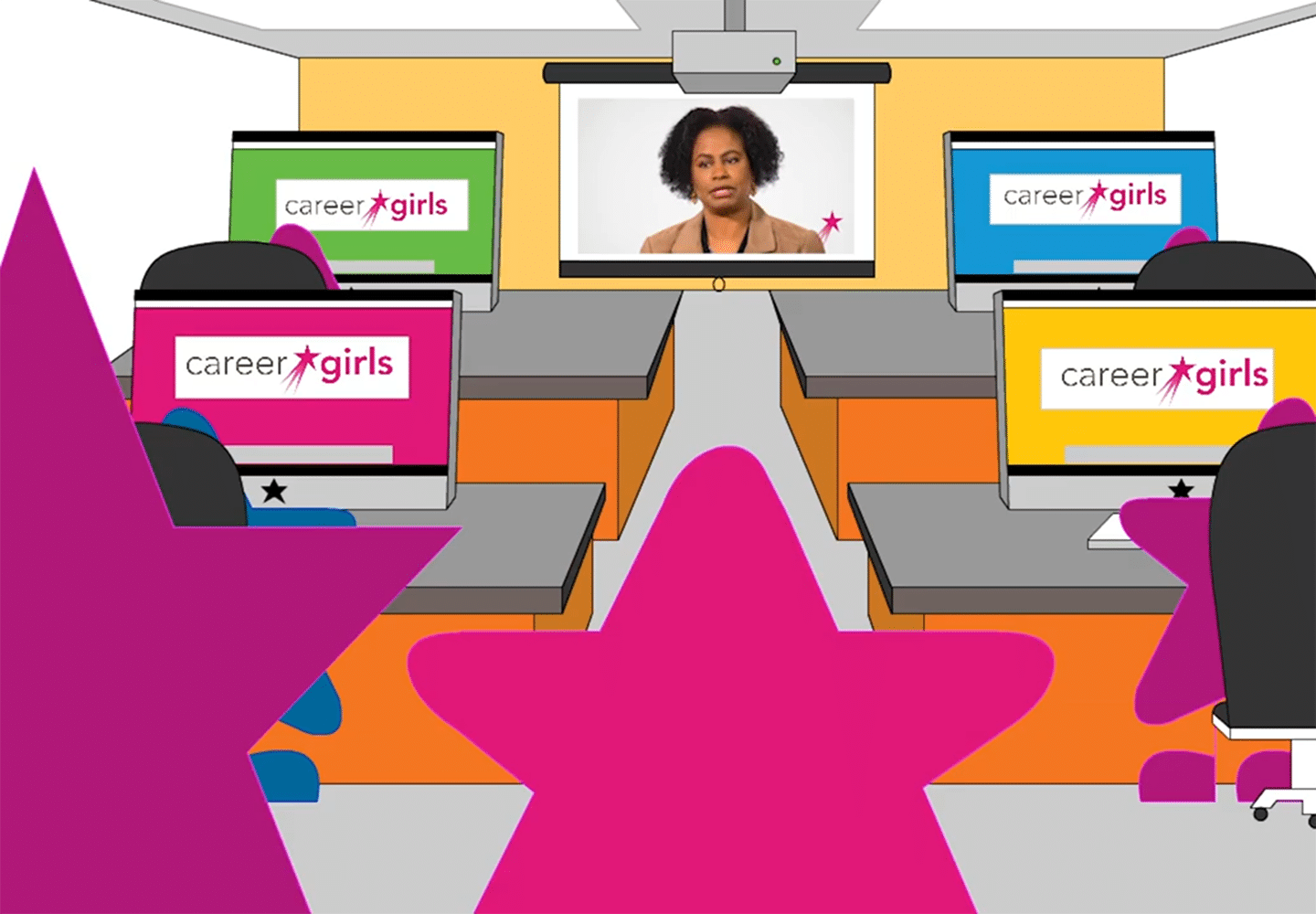 Animation Stars in Classroom 1440x1000 - Career Girls