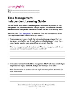 Time-Management-Discussion-Guide - Career Girls