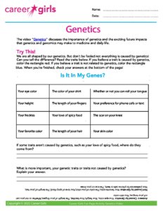 Genetics-Empowerment-Video-Fun-Activity - Career Girls